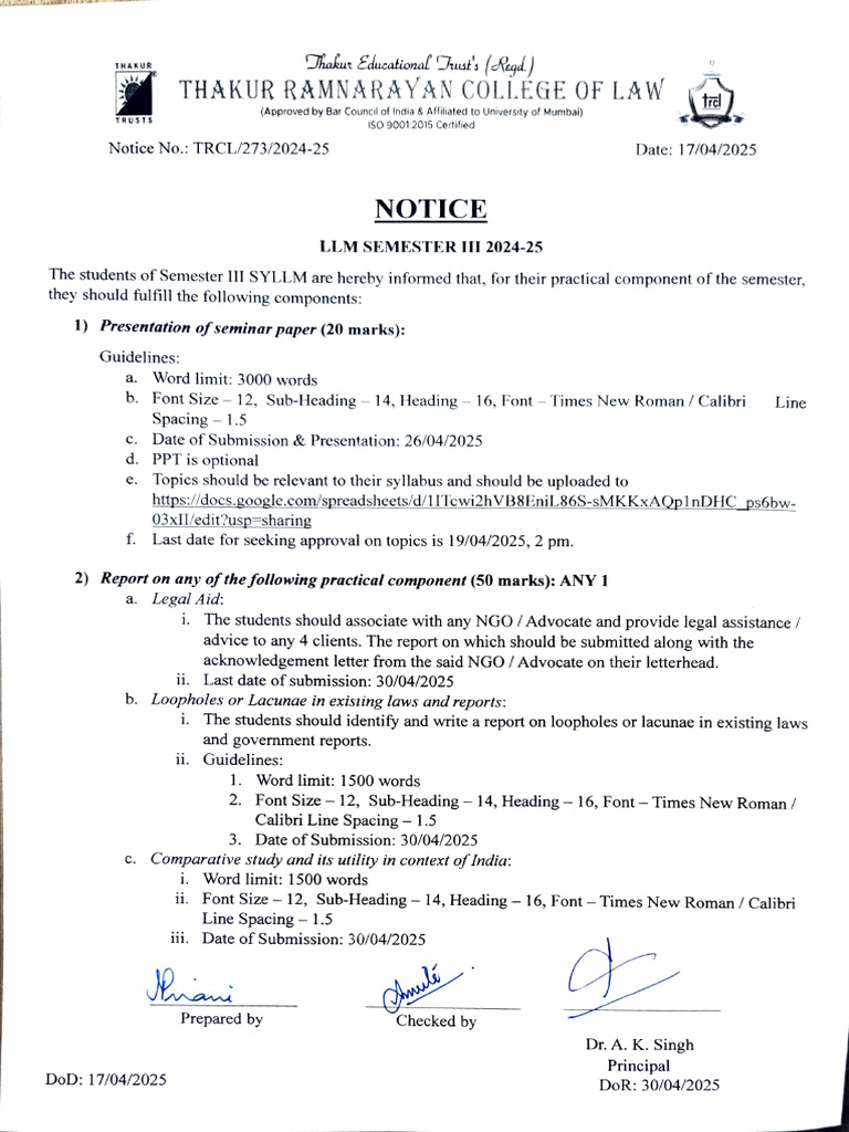 LLM SEM III - Practical Component | PDF | Justice | Crime & Violence