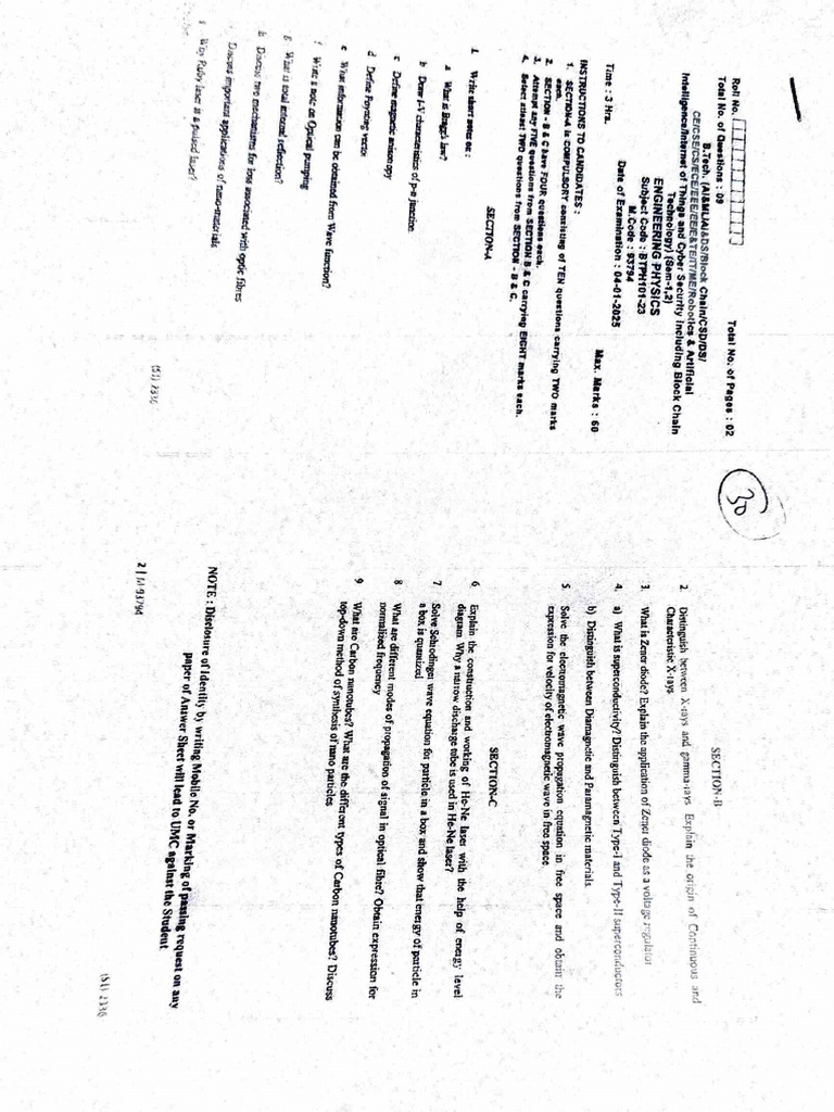 Ptu Question Paper With Solution Nov 2024 | PDF