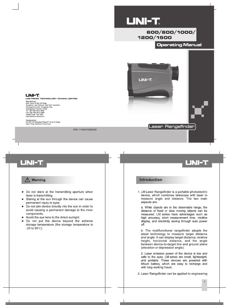 UNI T LM Manual | PDF