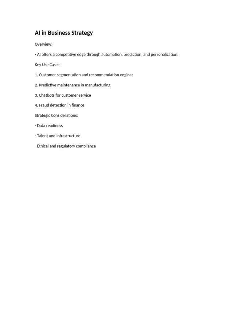 AI Strategies for Business Success | PDF
