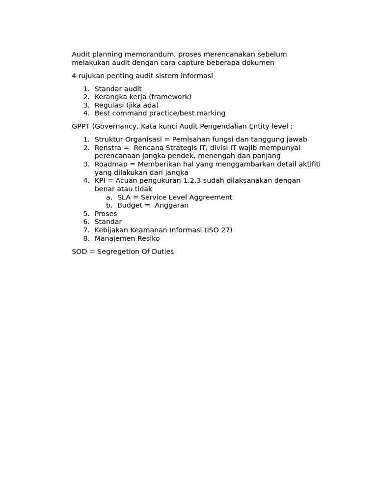Audit Planning Memorandum | PDF
