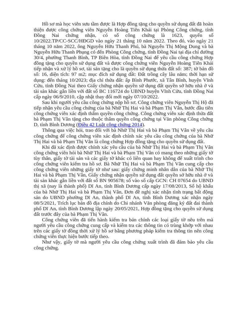 Giải Thích Hồ Sơ Tình Huống Cc3 | PDF