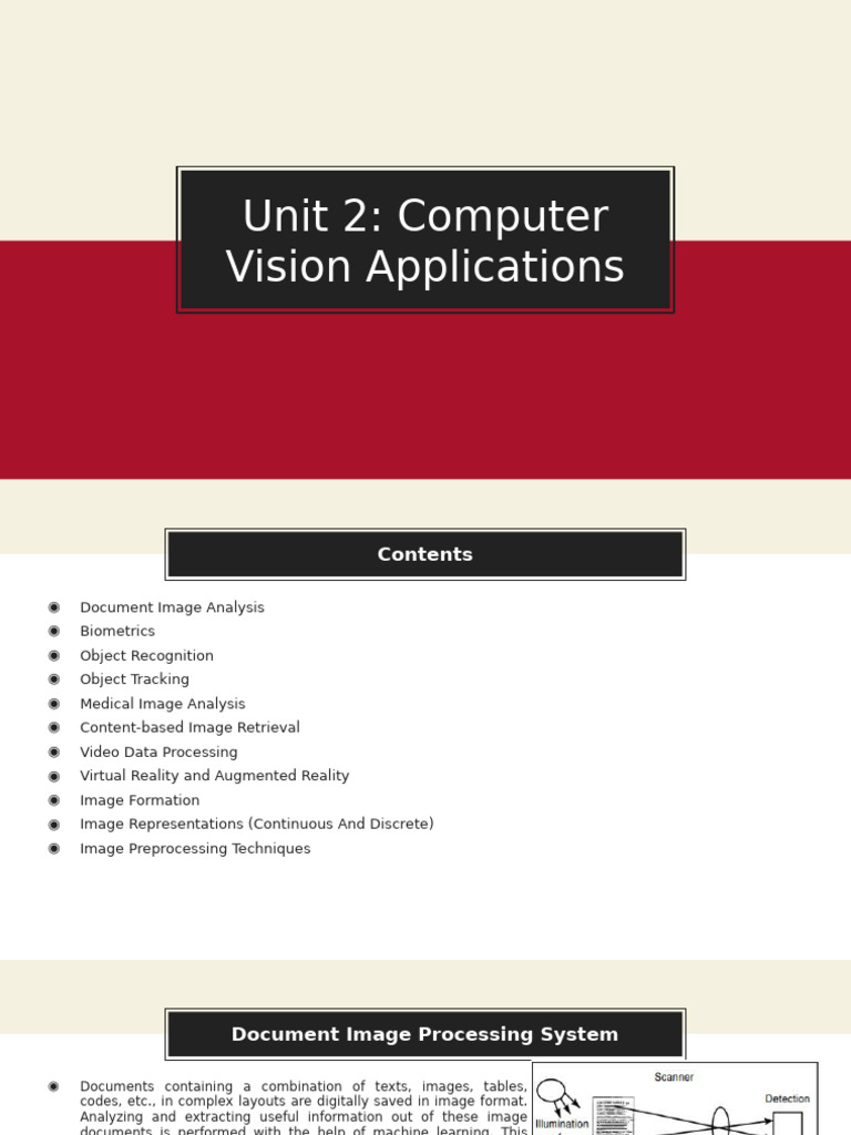 Unit 2 Computer Vision Applications-1 | PDF | Augmented Reality | Medical Imaging