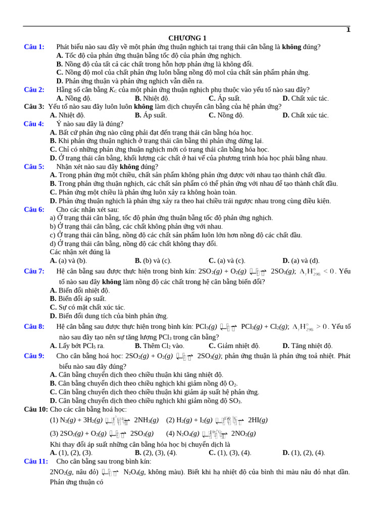 2023-Hóa 11 HK1 On | PDF