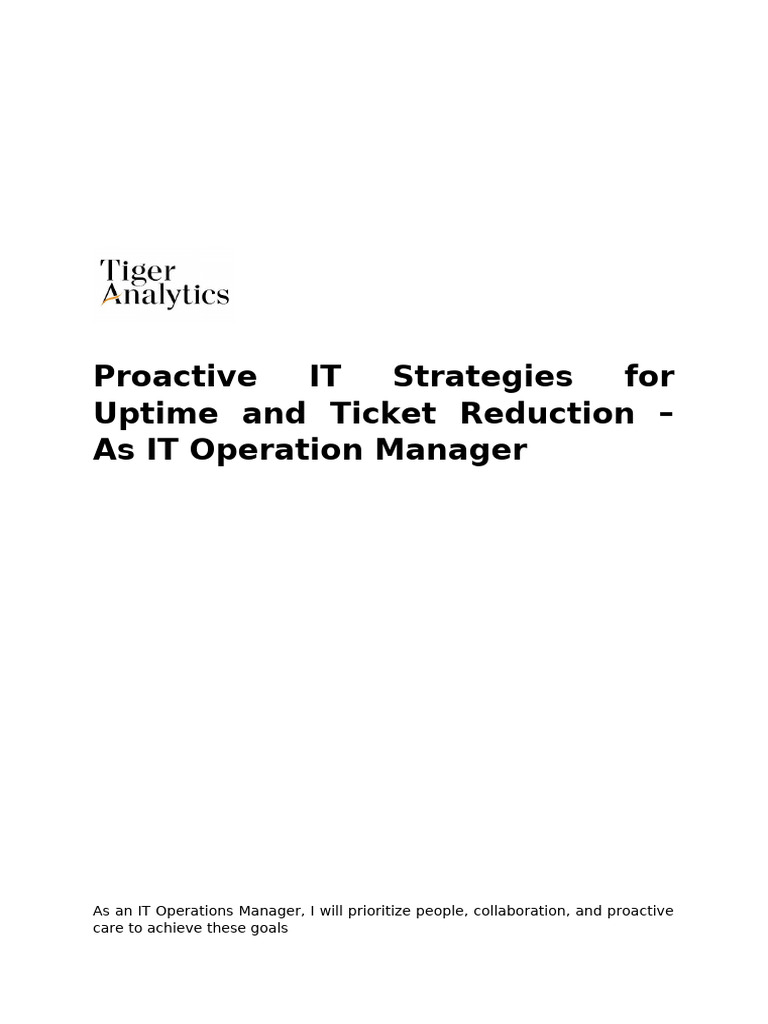 Proactive IT Strategies For Uptime and Ticket Reduction - As IT ...