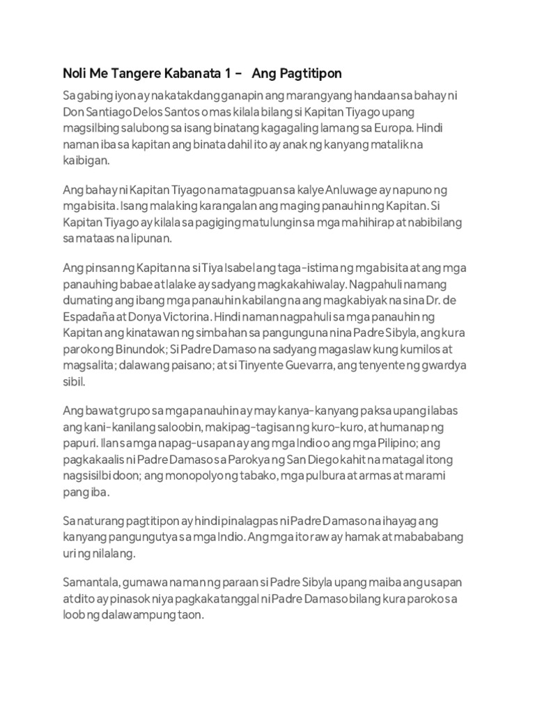 Noli-Me-Tangere-Kabanata-1-to-64 | PDF