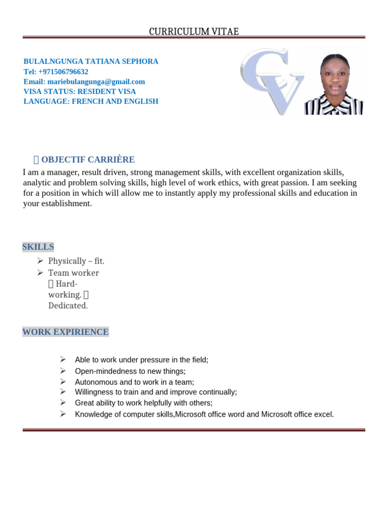 CV Sephora Bulangunga | PDF