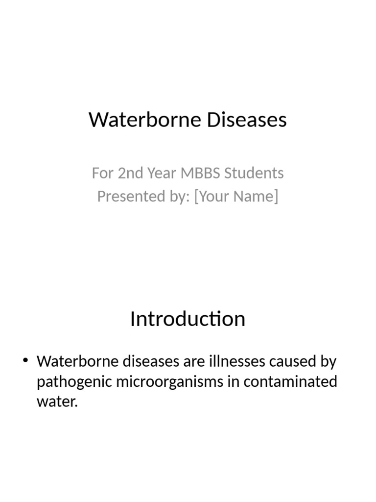 Overview of Waterborne Diseases | PDF