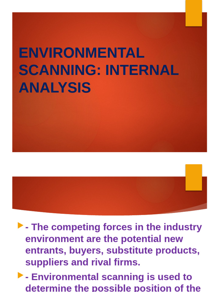 Internal Environmental Scanning Guide | PDF | Business Economics | Business