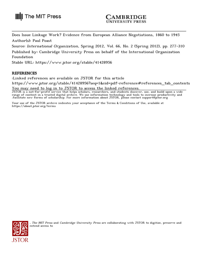 Poast-IssueLinkageWork-2012 | PDF | Most Favoured Nation ...