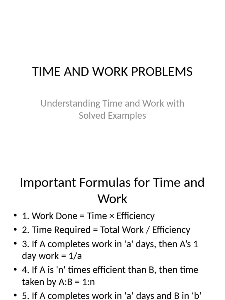 1.time and Work Problems Final | PDF | Chess Theory | Chess