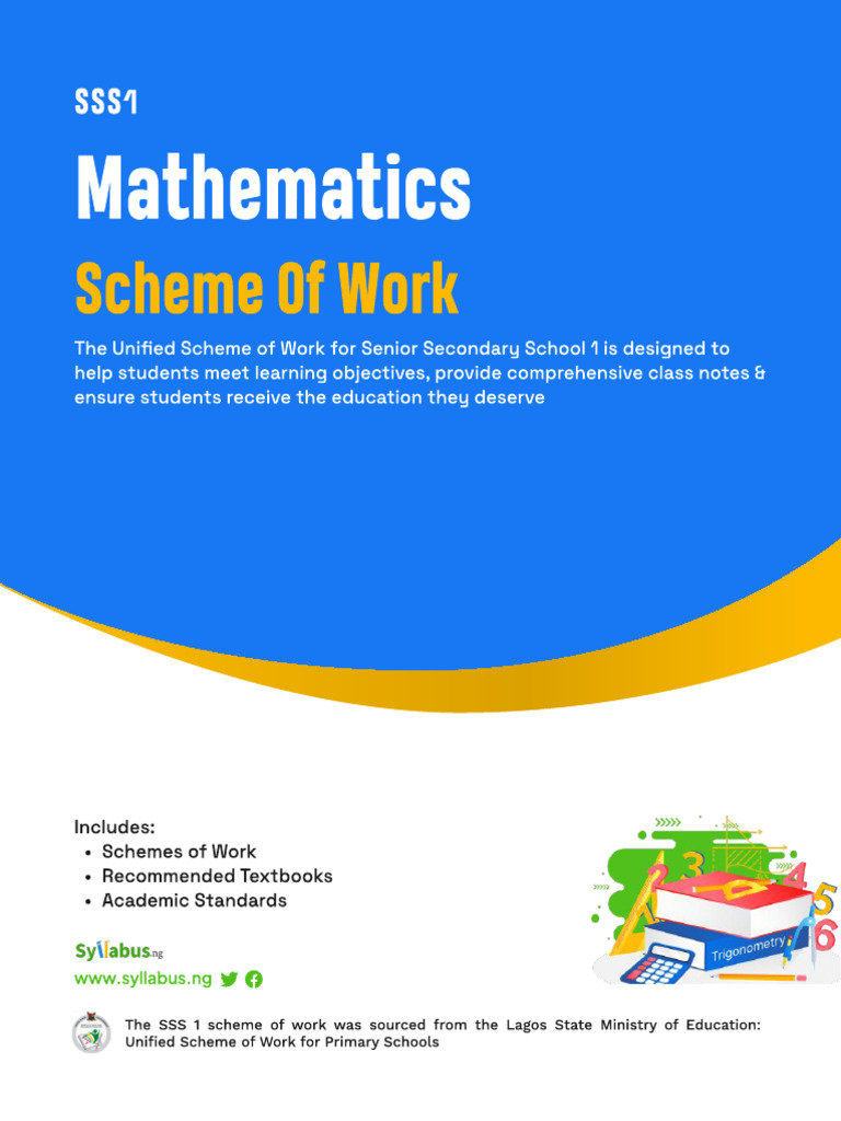 SSS1 Mathematics Scheme of Work | PDF | Trigonometric Functions ...