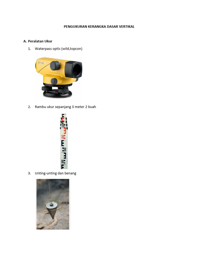 Pengukuran Kerangka Dasar Vertikal - 1 | PDF