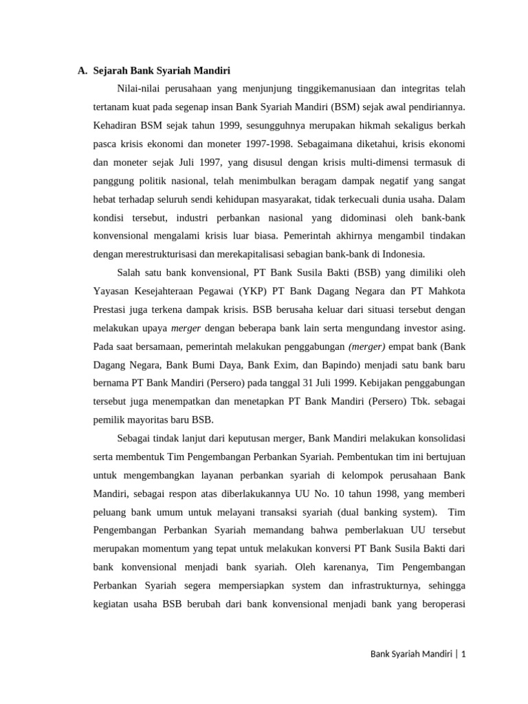 Sejarah Bank Mandiri | PDF