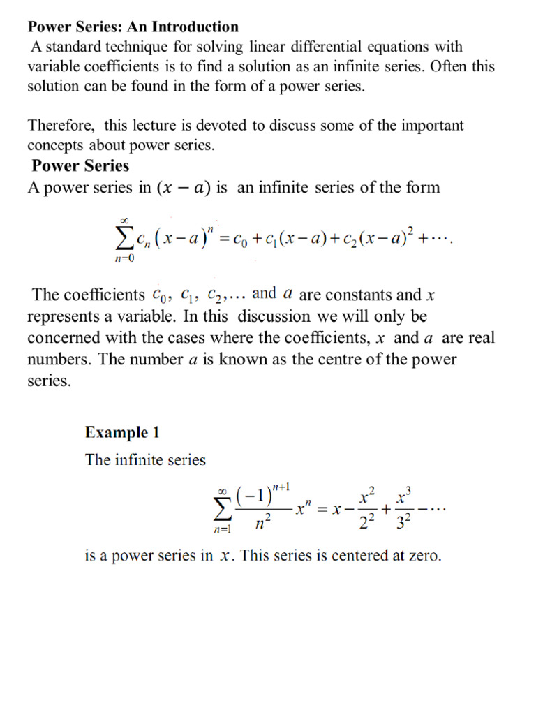 Material On Power Series | PDF