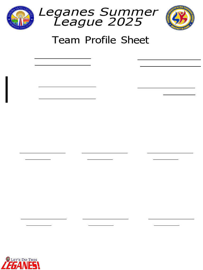 Team Profile Sheet Leganes Summer League 2025 | PDF