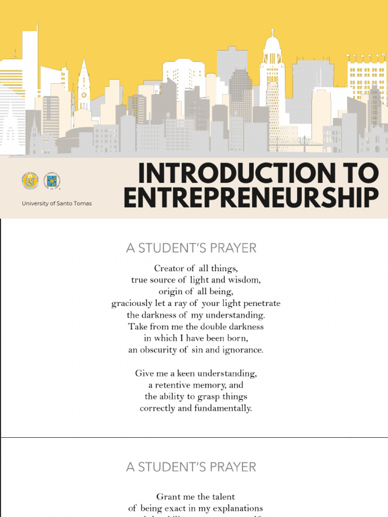 ENTREP Lecture 1 Introduction To Entrepreneurship 1 | PDF | Entrepreneurship | Business Economics