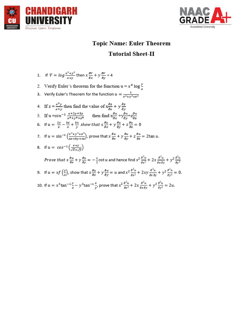 Tutorial Sheet 2 Unit 1 Solution | PDF | Mathematics | Mathematical Analysis