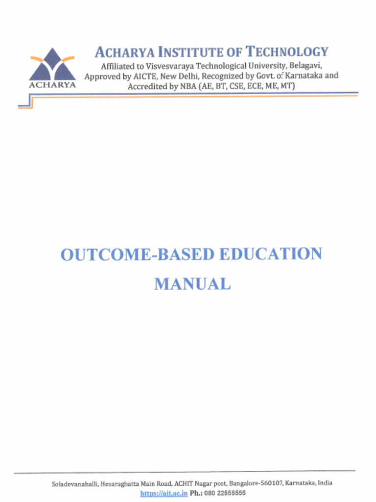 6.5.1 - 7.outcome Based Education OBE Manual | PDF