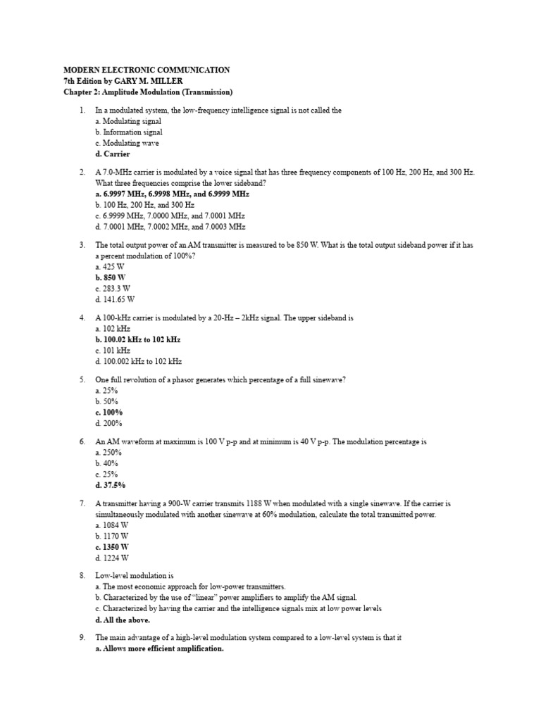 MODERN ELECTRONIC COMMUNICATION MILLER Part 2 | PDF | Modulation ...