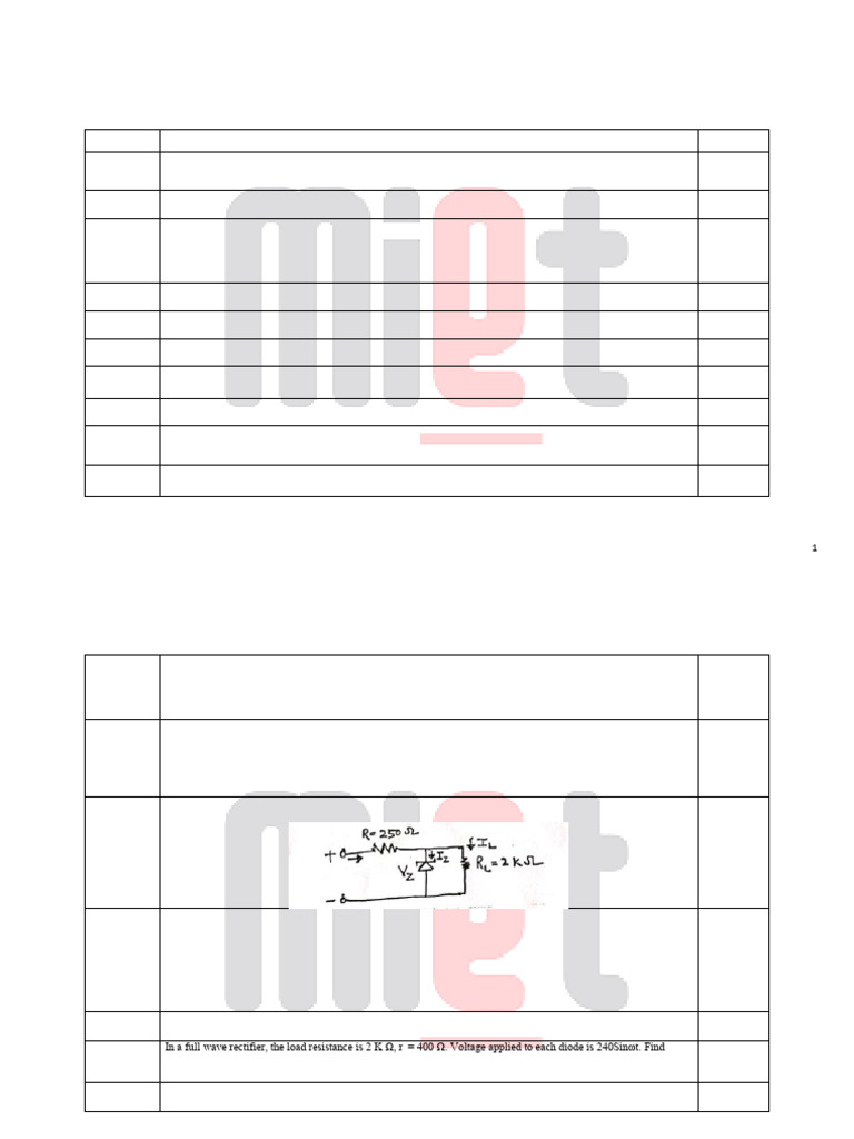 Mega Revision Course (MRC) Questions | PDF | Operational Amplifier | Bipolar Junction Transistor