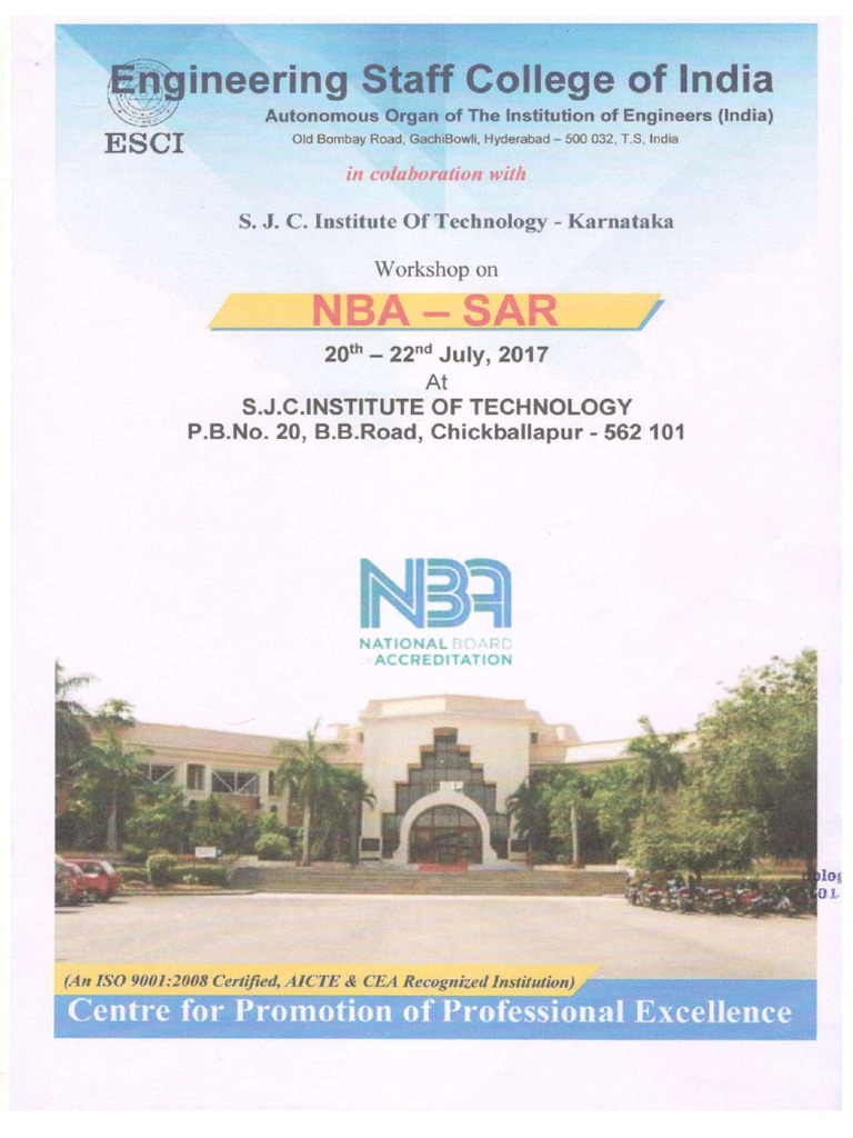 Workshop On NBA SAR Filling - Preparation For Assessment | PDF