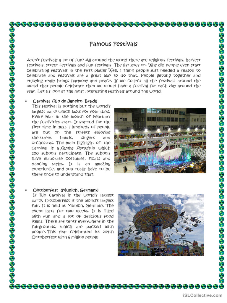 Global Festivals: Celebrations Worldwide | PDF | Carnival | Festival