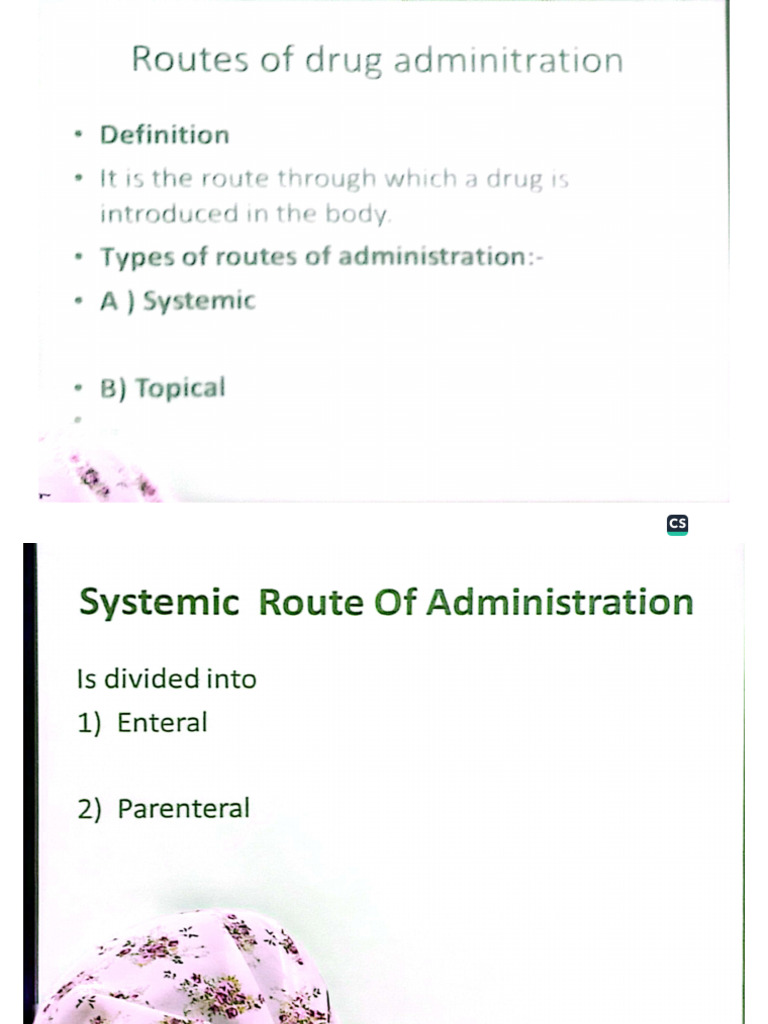 Routes of Administration | PDF