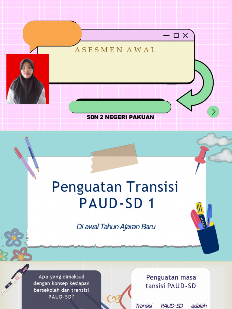 PMM Rancangan Asesmen Awal PAUD-SD | PDF