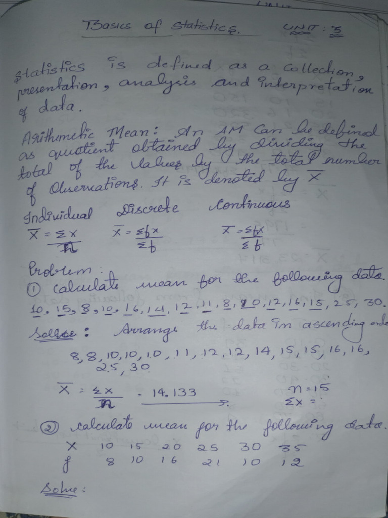 Statistical Methods and Application - Unit 3 | PDF