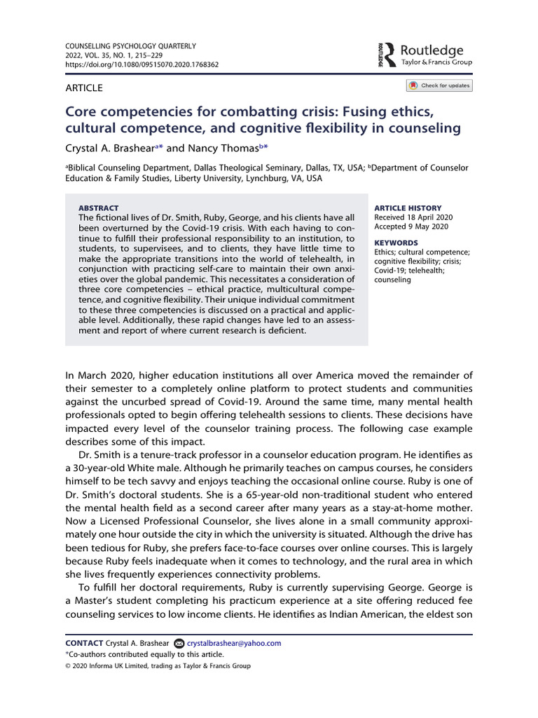 Core Competencies For Combatting Crisis Fusing Ethics | PDF ...