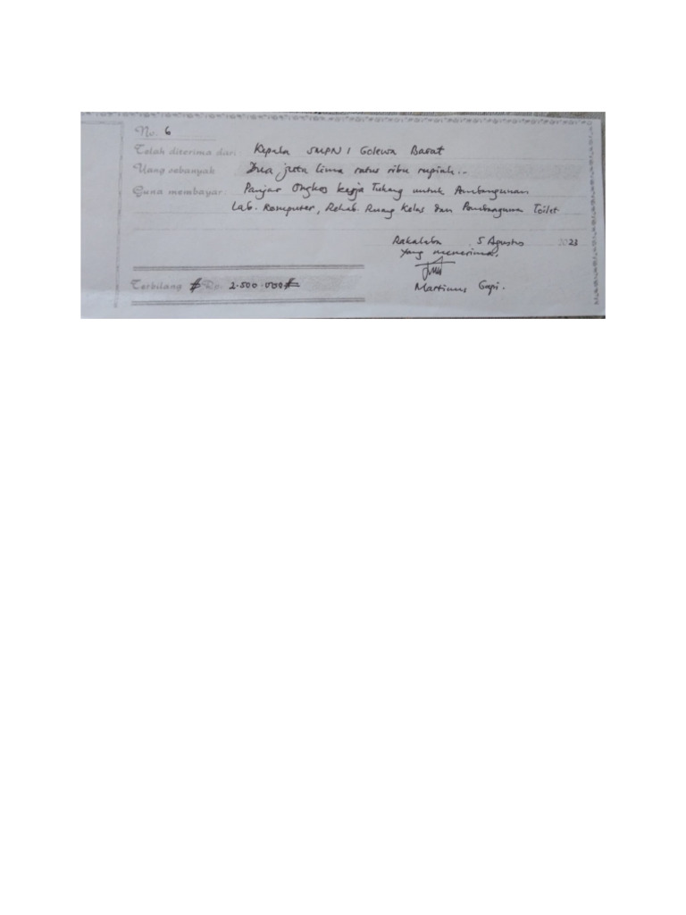 Nota panjar tukang | PDF