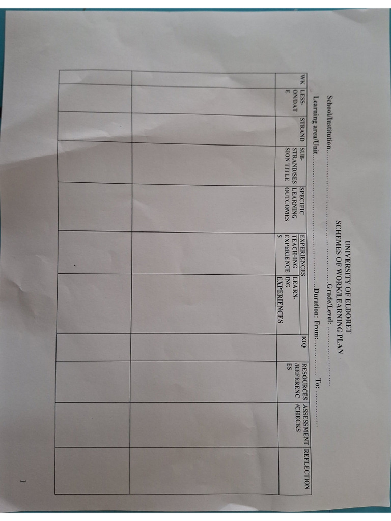 CBC Scheme of Work | PDF