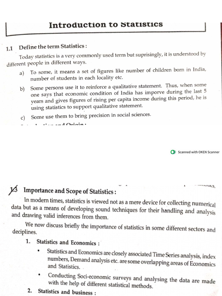 Define Statistics and Importance | PDF