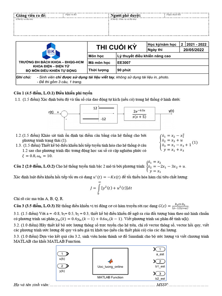 De Thi HK212 LTDKNC CQ - Dap An | PDF