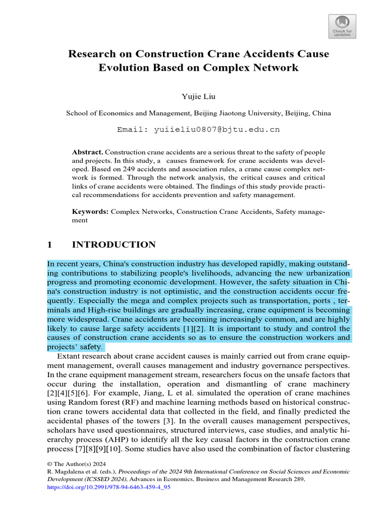 Research On Construction Crane Accidents Causes Evolution Based On ...