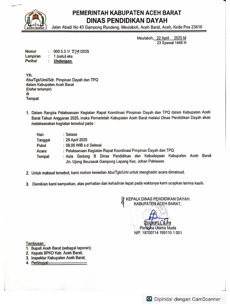 Undangan Rakor | PDF