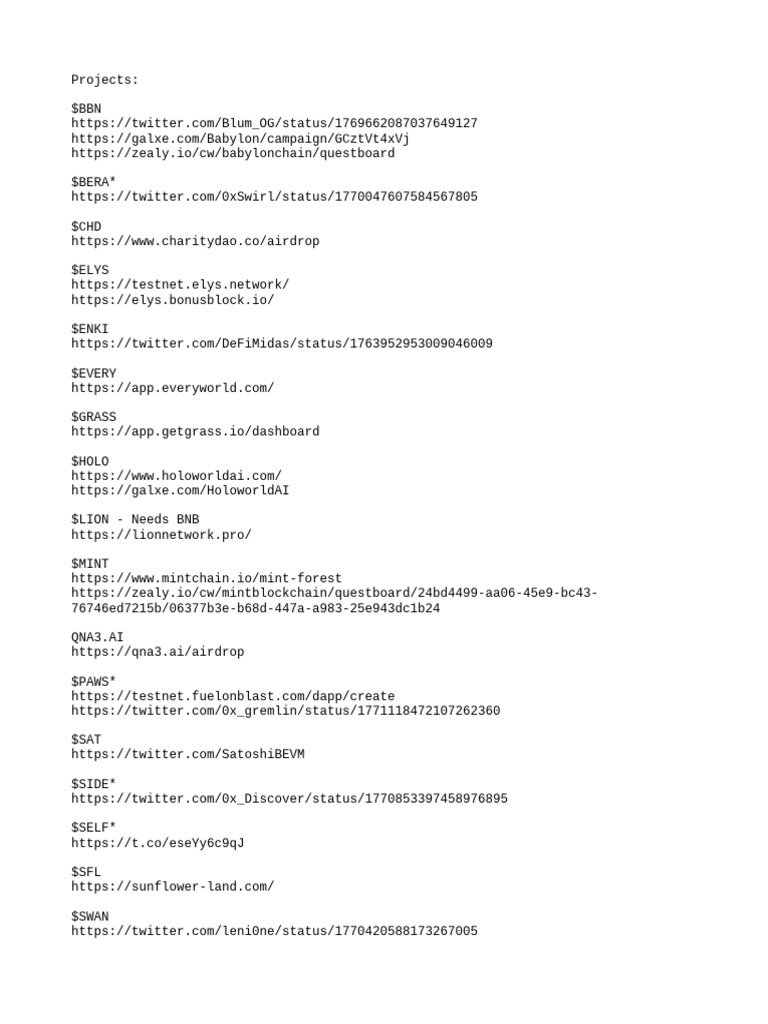 Airdrop List 2024 | PDF