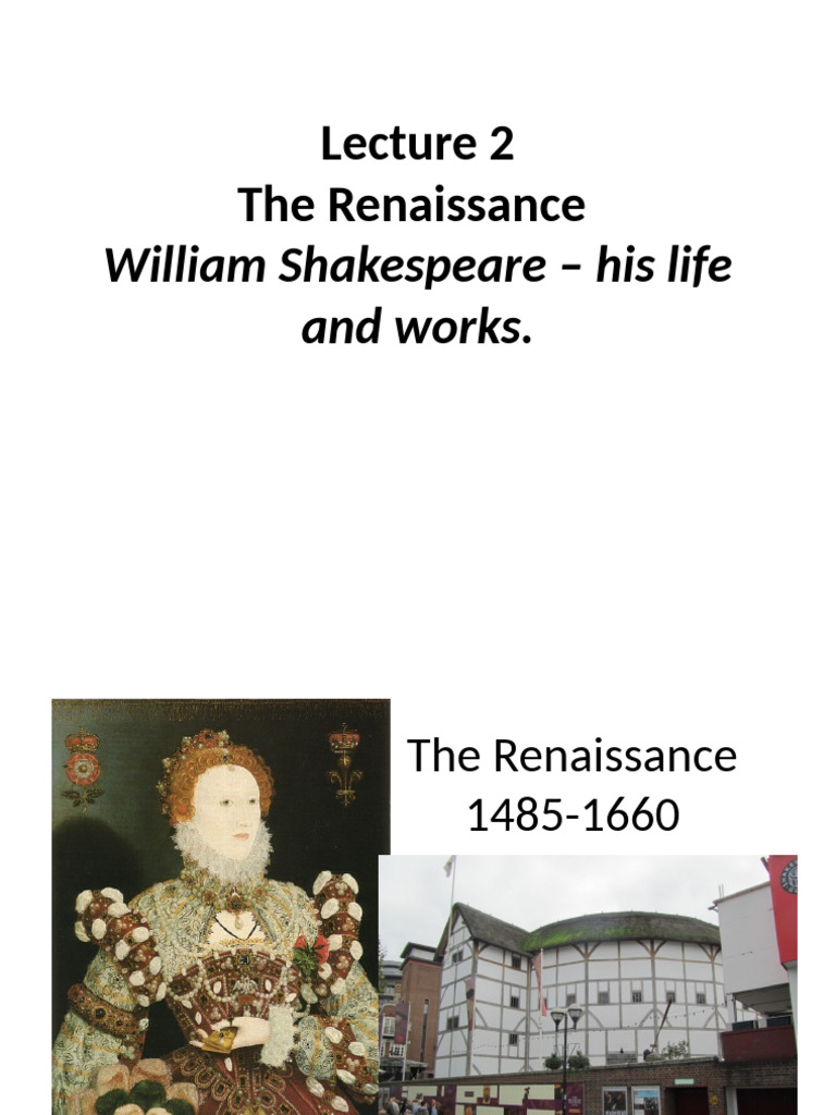 The Renaissance 1485-1660 | PDF | William Shakespeare | English Renaissance