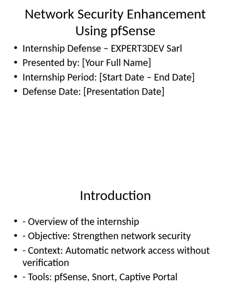 Internship Defense Pfsense | PDF | Computer Network | Security