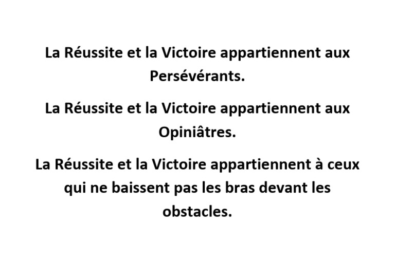Victoire aux Persévérants | PDF