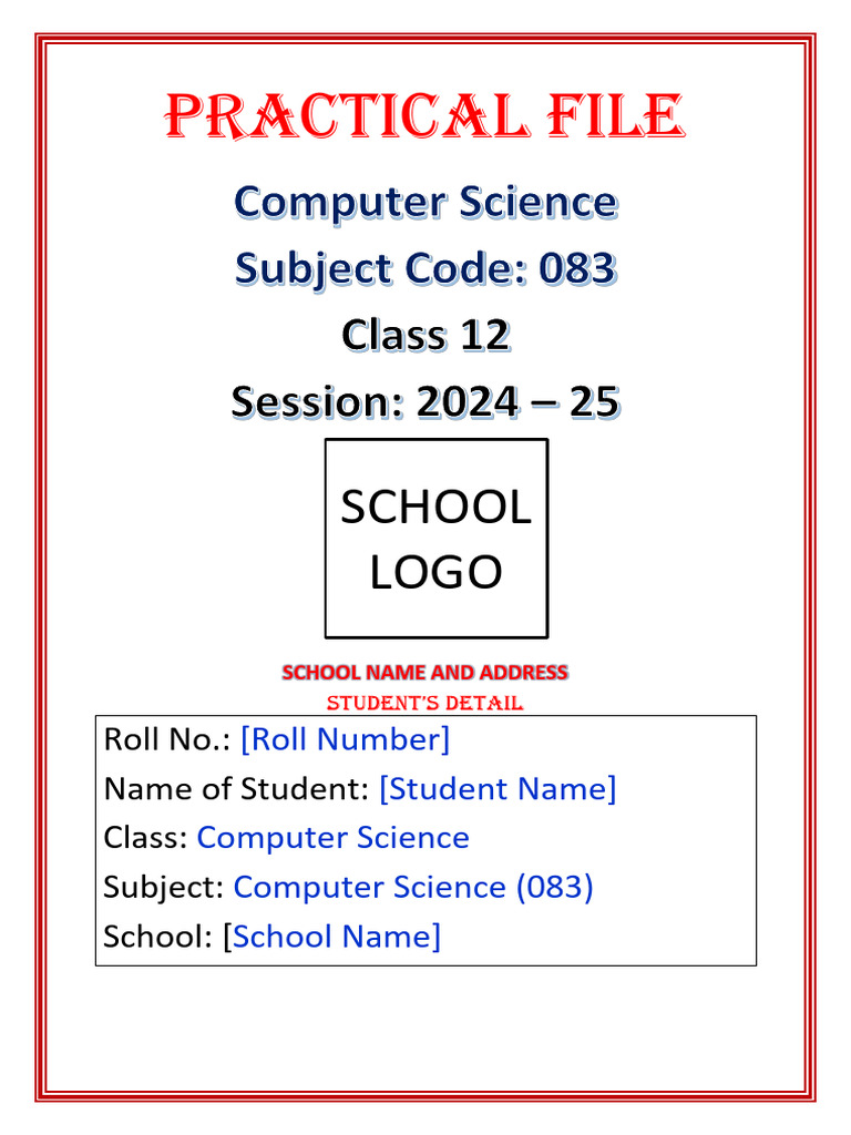 Computer-Science-PRACTICAL-FILE-2024-25-Initial-Pages | PDF | Databases | Software Engineering