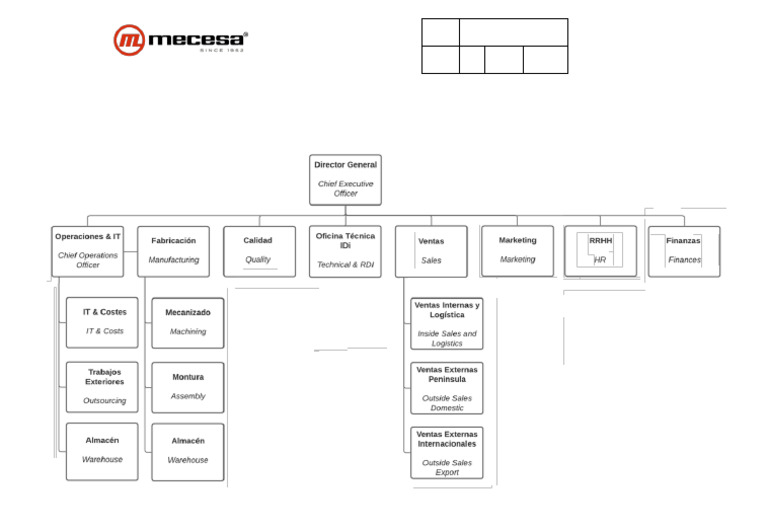 MECESA - Organization's Chart | PDF