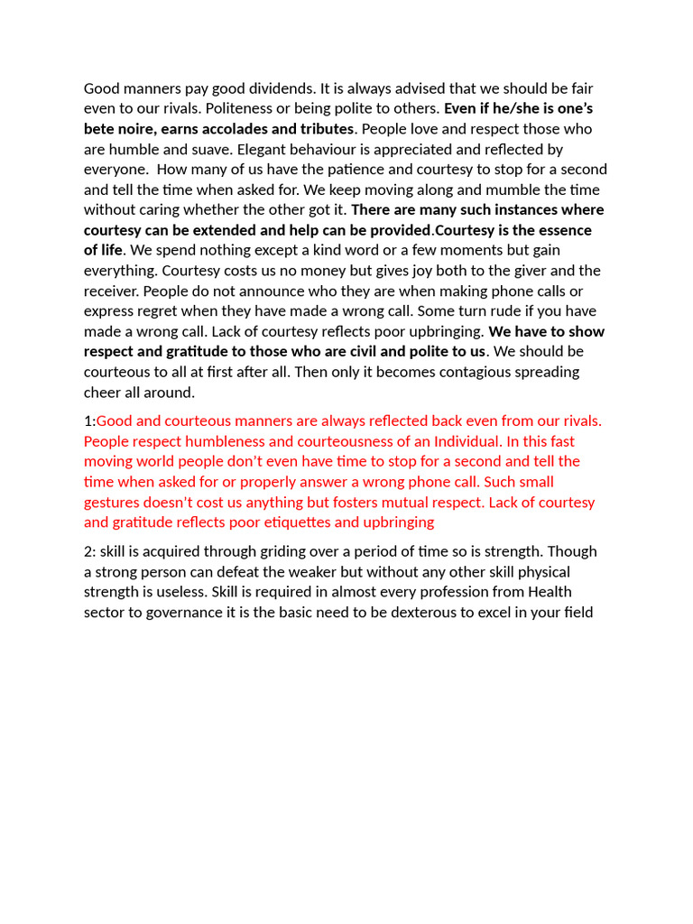 Good Manners Pay Good Dividends | PDF | Etiquette