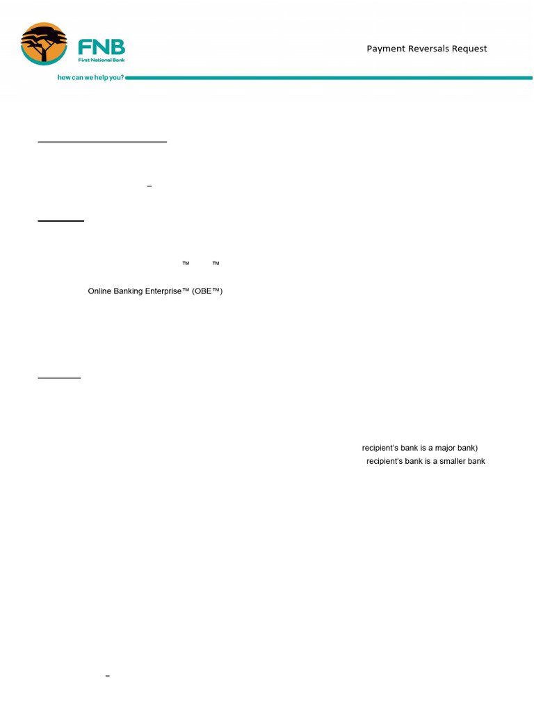 Reversal Request Guidelines Indemnity | PDF | Banks | Payments