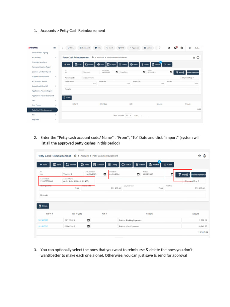 Petty Cash Reimbursement Process Guide | PDF