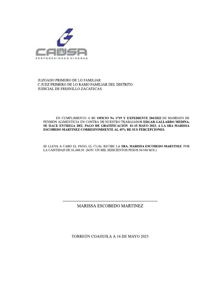 01-15 Mayo Gratificacion Edgar Gallardo | PDF