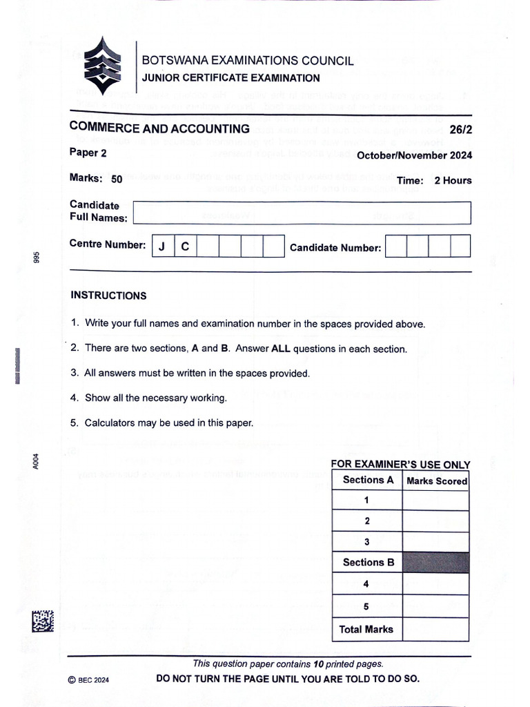 CA Paper 2 2024 | PDF
