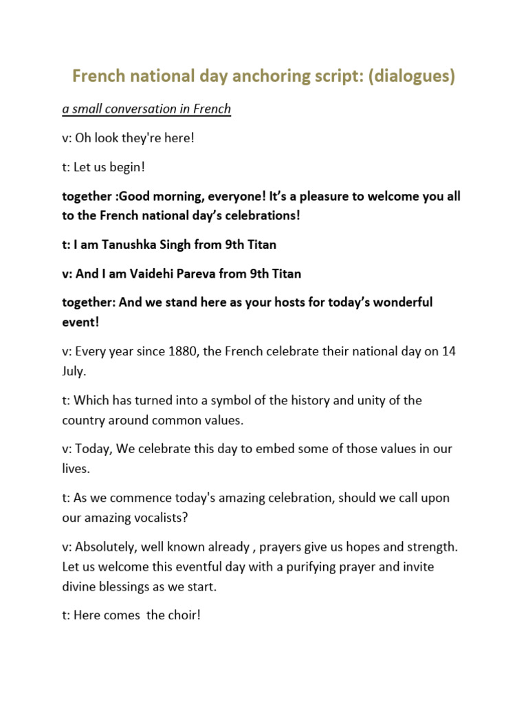 French National Day Final | PDF