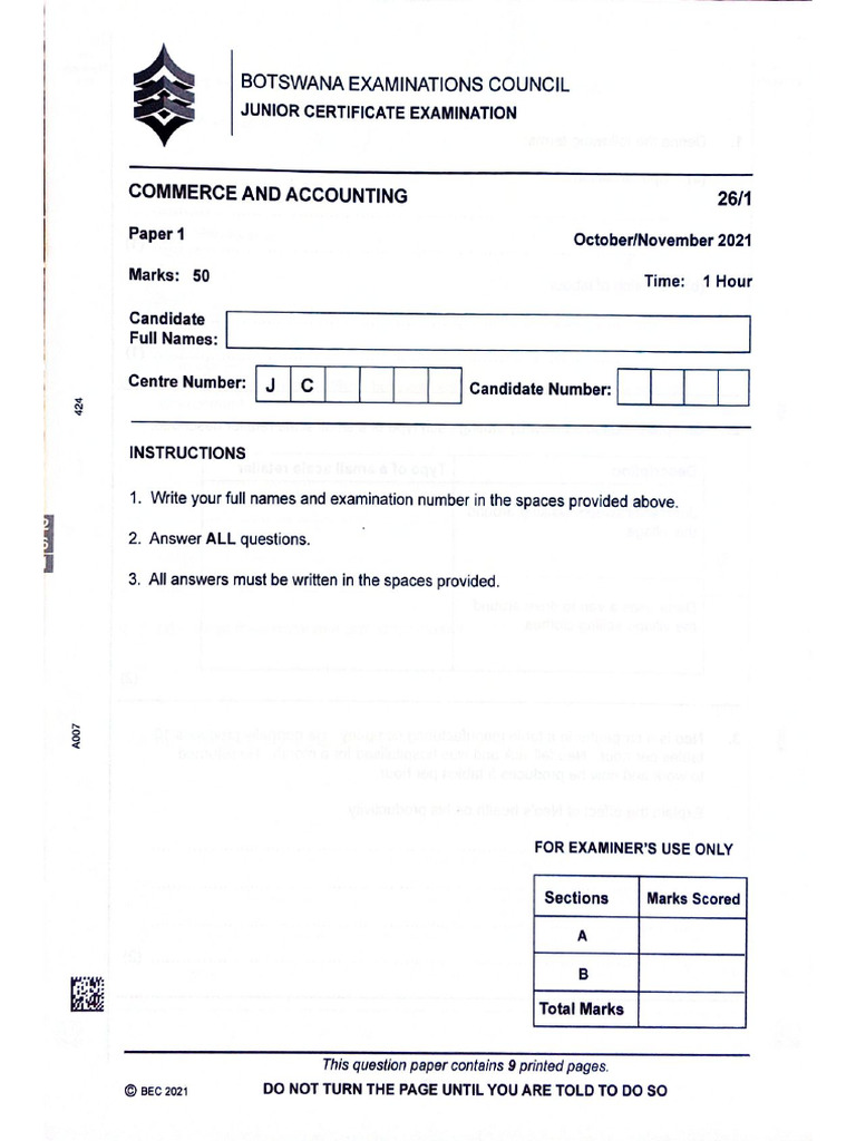 CA Paper 1 2021 | PDF